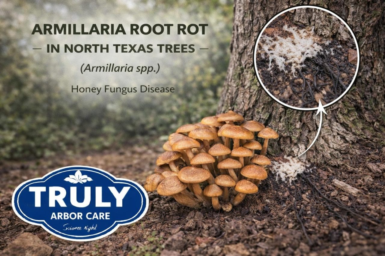 Armillaria Root Rot in North Texas Trees | Honey Fungus Disease - Truly ...
